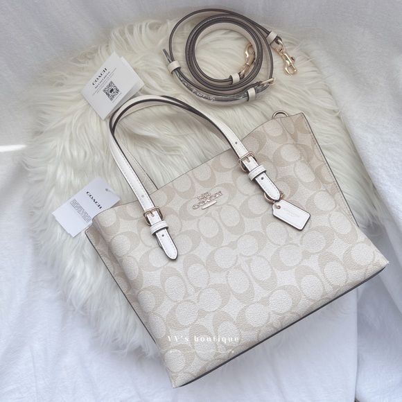 Coach | Bags | Nwt Coach Mollie Tote 25 In Signature Canvas Light Khaki ...